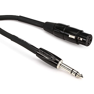 Roland Black Series Interconnect Cable, 1/4-Inch TRS to XLR (Female), 3-Feet