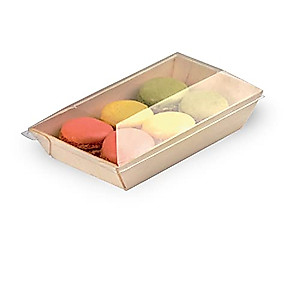 PacknWood -210SAMBQ65 Biodegradable Wood Tray for Serving,charcuterie tray, Samurai Square Wooden Dish,(5 oz, 5.1" x 2.5" x 0.8") - Case of 100