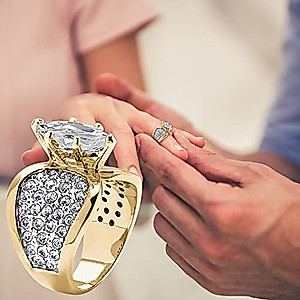 Snake Ring Stainless Steel Engagement Round Cut Zircons Women Wedding Rings Jewelry Rings For Woman Full Diamond Ladies Ring (Gold, 7)