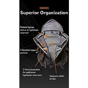 Mystery Ranch 2 Day Backpack - Tactical Daypack Molle Hiking Packs, Black, L/XL