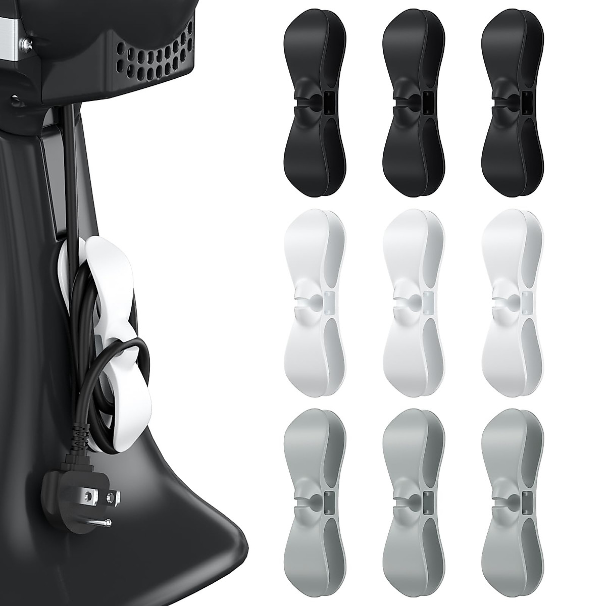 YIPVER Cord Organizer for Kitchen Appliances, 9 Pack Cords Winder Wrapper Appliance Holder Storage Home Hider on Coffee Maker, Air Fryer, Mixer, Toaster., YH-001#