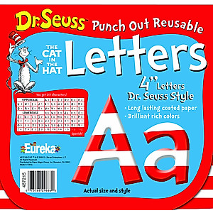 Eureka Back to School Dr. Seuss ABC Letter Cutouts, 200pc, 4'' x 4'' inches (487215)