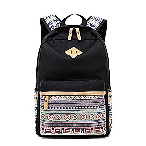 Swacort Backpack For Women Casual Lightweight Canvas Backpacks Travel Daykpack Cute Fashion Shoulder Carry-on Bookbag Black Daykpack