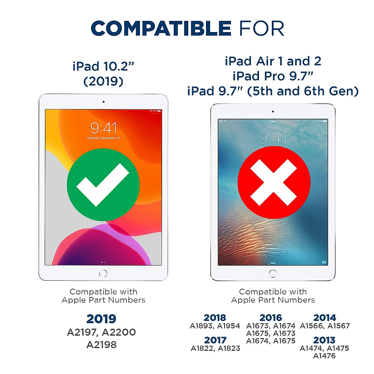 Tech Armor Screen Protector for Apple iPad 10.2 Inch 2021, 2020 and 2019 Model, 9 H Hardness, Case friendly, Ballistic Tempered Glass 1 Pack