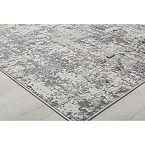 Rugs America Austin AD90A Iron White Abstract Transitional Area Rug 5'3" x 7'0"
