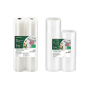 Bonsenkitchen Vacuum Food Sealer Rolls Bags, 2 Packs 8 in x 20 ft Storage Bags, BPA Free, Durable Commercial Customized Size Food Bags for Food Storage and Sous Vide Cooking
