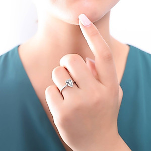 BERRICLE Sterling Silver Solitaire Wedding Engagement Rings 1.8 Carat Pear Cut Cubic Zirconia CZ Ring Set for Women, Rhodium Plated Size 7.5