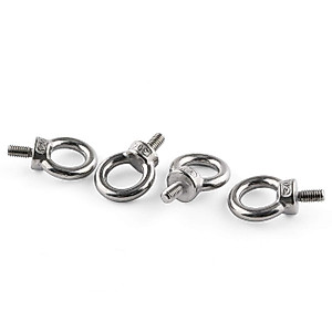 E-outstanding Eyebolt 6PCS M6x12 Male Thread Machinery Shoulder Lifting Ring Eye Bolt with M6 304 Stainless Steel Nylon Lock Nuts
