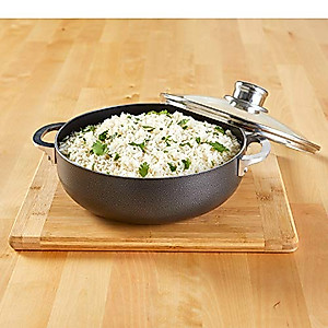 IMUSA USA Nonstick Dutch Oven with Glass Lid 3.2-Quart, Bronzed