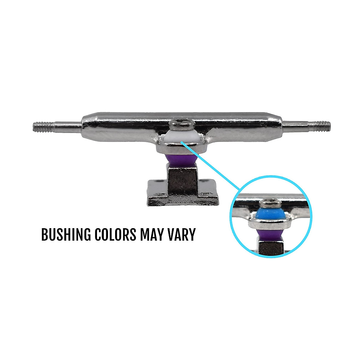 Teak Tuning Prodigy Pro Inverted Fingerboard Trucks with Gold Colored Locknuts & Urethane Tuning, Silver Colorway - 32mm Width - Inverted Kingpin, Solid Axle Style - Tuned & Assembled