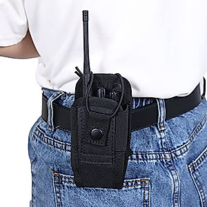 HEOPBIRD Radio Holster, MOLLE Radio Holder Universal Walkie Talkie Pouch Case for Duty Belt, Tactical Police Two Way Radio Harness for Baofeng, Motorola, Kenwood,2 Pack