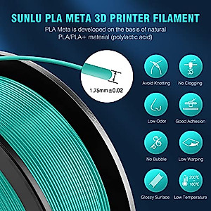 SUNLU Rainbow Silk PLA+ 3D Printer Filament and PLA Meta Green, 3D Printing PLA+ Filament 1.75mm, 1kg(2.2LBS) Spool, Rainbow