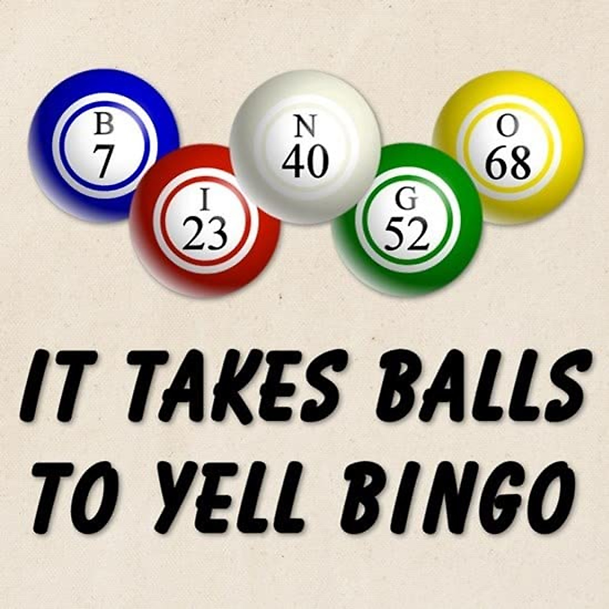 CafePress Balls To Bingo Tote Bag Natural Canvas Tote Bag, Reusable Shopping Bag