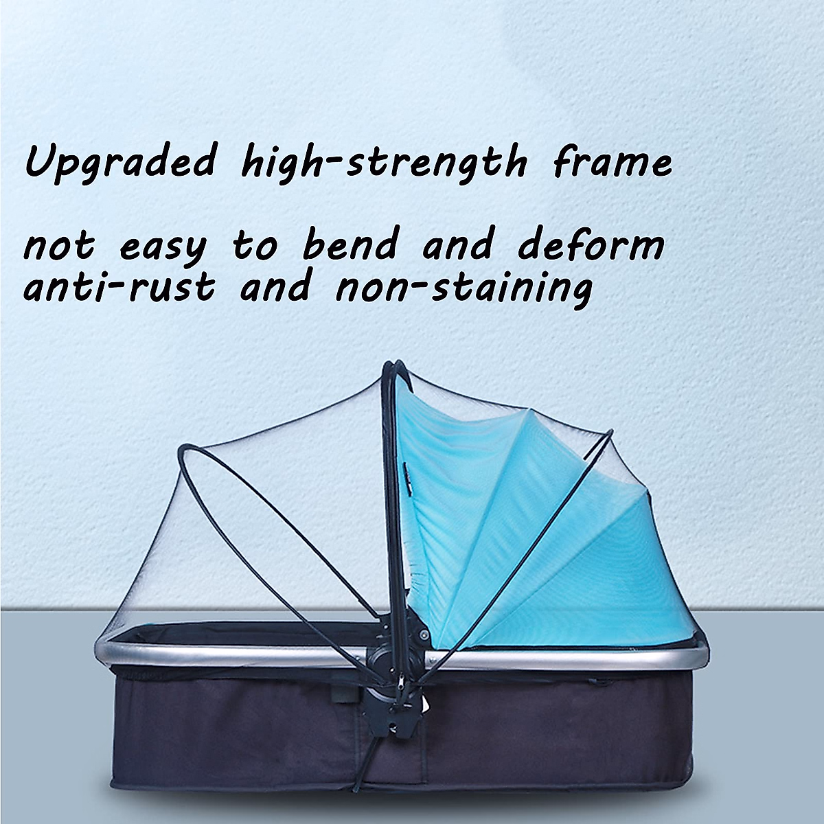 Baby Stroller Mosquito nets, Universal Lock-Type Baby Stroller Mosquito nets, Stretch nets, Breathable and Folding Dual-use Zipper nets, Baby car seat Covers, Cradles (Blue)