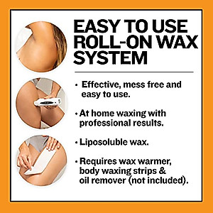 waxup Honey Roll On Wax, Hair Removal Wax Cartridge, Depilatory Wax Roller Refill for legs and arms 3.88 Ounce (4 Pack)