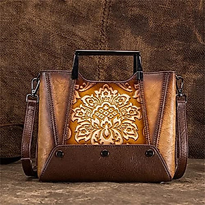 DANN Ladies Crossbody Shoulder Tote Bag Handbag Vintage Embossed Crossbody Bag Tote Bag (Color : Black, Size : 23cm (L)*12cm(D)*17cm (T))