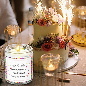 18th Birthday Candles, Happy 18th Birthday Gifts for Girls Boy Friend Turning 18 Year Old Girl Birthday Gifts for Sister Niece Granddaughter 18th Birthday Decorations for Girls, Vanilla Cake Scented