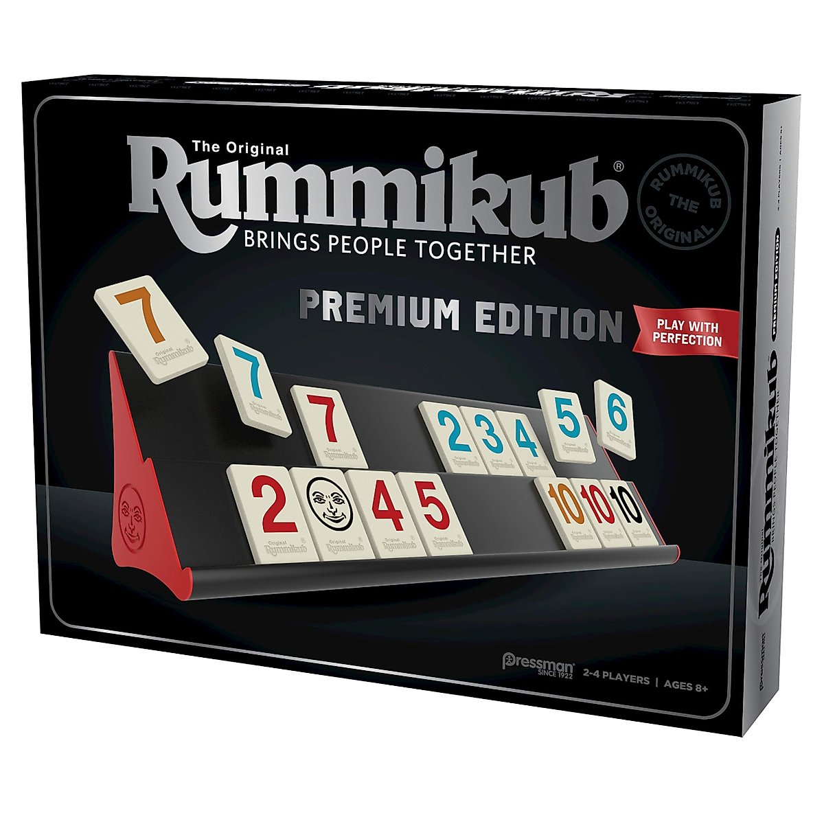Rummikub Premium Edition by Pressman - Features Racks - Large Number Engraved Tiles and a Storage Bag for The Ultimate Rummikub Experience by Pressman , Silver