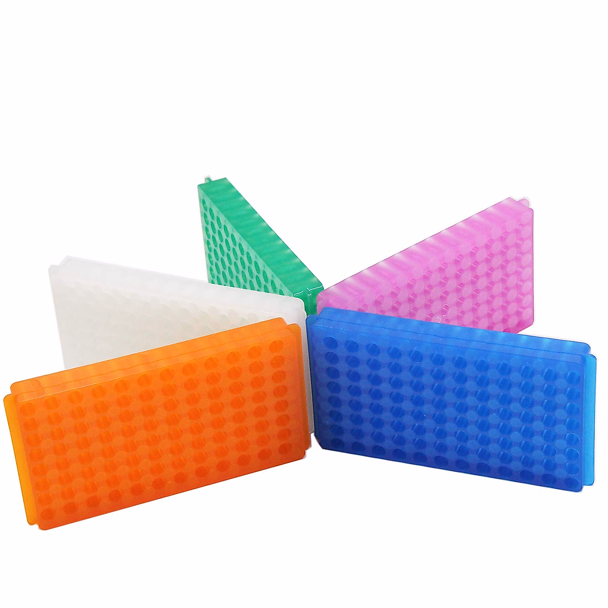 5 PCS Vial Rack Tube Rack Double Panel 96 Positions for Microcentrifuge Tubes 0.2-2ml