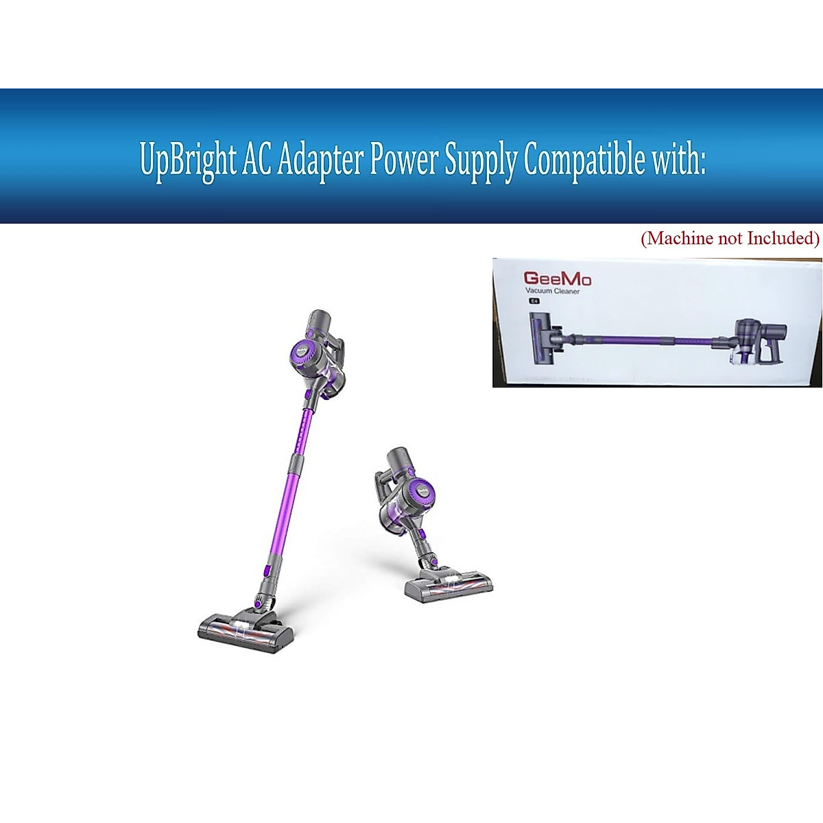 UpBright 26.5V AC/DC Adapter Compatible with GeeMo E3 E4 E 3 4 22.2V 2200mAh 2.0Ah Li-ion Battery 150W 180W Cordless Stick Vacuum Cleaner Chanzeho CZH015265055USWH 550mA Power Supply Cord Charger PSU