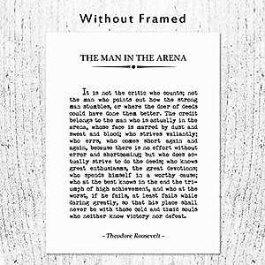 The Man in the Arena, Inspirational Quote Print, Book Page Sign, Graduation Gift, Home Decor, Office Wall Decor, Great Quote, 8 x 10 Inches Unframed
