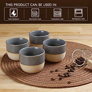 ZEBERBO Ceramic Espresso Cups Set of 4, 5oz Espresso Coffee Mugs, Special Glazed Demitasse Cups Expresso Coffee Cup for Espresso Machine