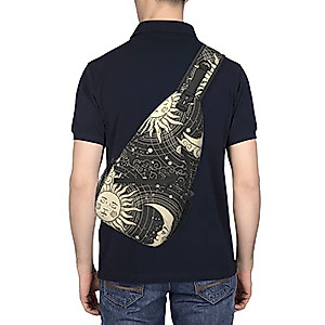 Sling Bag Tarot Sun Moon Witchy Astrology Night Psychedelic Hiking Daypack Crossbody Shoulder Backpack Travel Chest Pack for Men Women