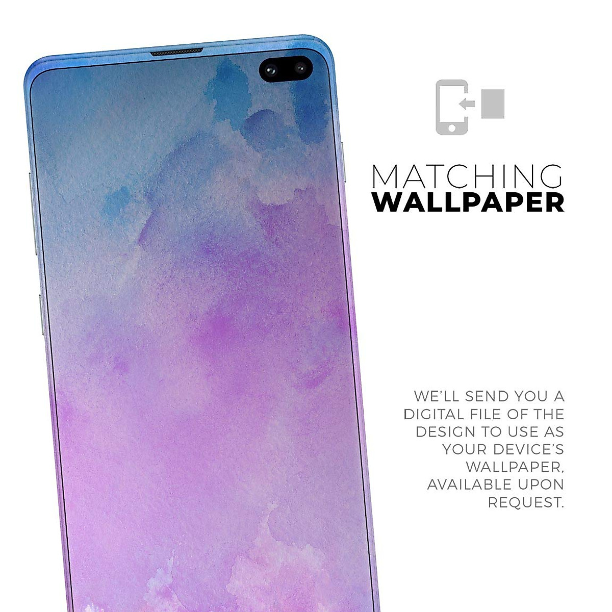 DesignSkinz Washed 4322 Absorbed Watercolor Texture Protective Vinyl Decal Wrap Skin Cover Compatible with The Samsung Galaxy S20 (Screen Trim & Back Glass Skin)