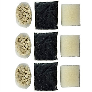 Hagen AquaClear 20 & Edge Aquarium Filter Media Set 3-Pack (Foam A598, Carbon A597 and Biomax A595)