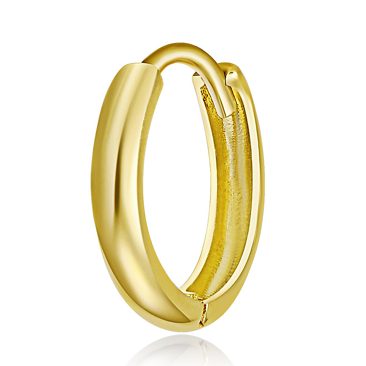 14k Yellow Gold 2mm Thickness Huggie Earrings (10 x 10 mm)