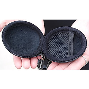 CASEBUDi Round Earbud and Phone Charger Storage Case with Carabiner | Pink Ballistic Nylon