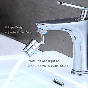 Faucet Aerator, 720° Rotatable Faucet Sprayer Head, Eye Wash Station Faucet Aerator, Universal Splash Filter Faucet, Leakproof Design with Double O-Ring, Durable Copper & ABS