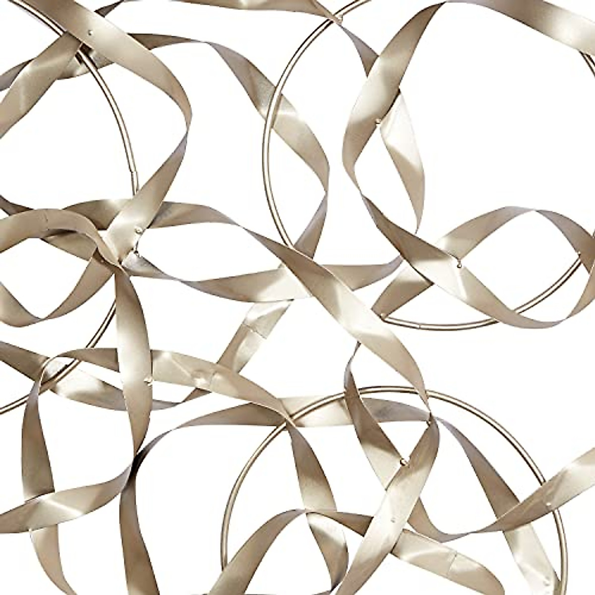 Deco 79 Metal Abstract Coiled Ribbon Wall Decor with Black Frame, 60" x 2" x 40", Silver
