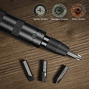 DURATECH 3/8 Inch Drive Manual Impact Driver, Reversible Hand Screwdriver Set, with S2 Steel Bits, 5-Piece, for Tighten/Rusted Fasteners, organized in storage case