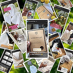 utilifox Reusable Produce Bags, Eco Friendly Mesh Bags For Fruit Vegetable, Set of 8, Large, 12x14 in, Washable, Premium Strength, Zero Waste, Produce Bag Drawstring, Vegetables Fruits Bag Grocery