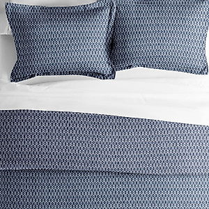 Linen Market iEnjoy Home Hotel Collection Premium Ultra Soft Blue Diamond Pattern 3 Piece Duvet Cover Set, Navy, Queen/Full