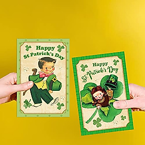 ceiba tree Vintage St. Patrick's Day Cards Assorted Retro Blank Greeting Notes Cards with Envelopes and Stickers