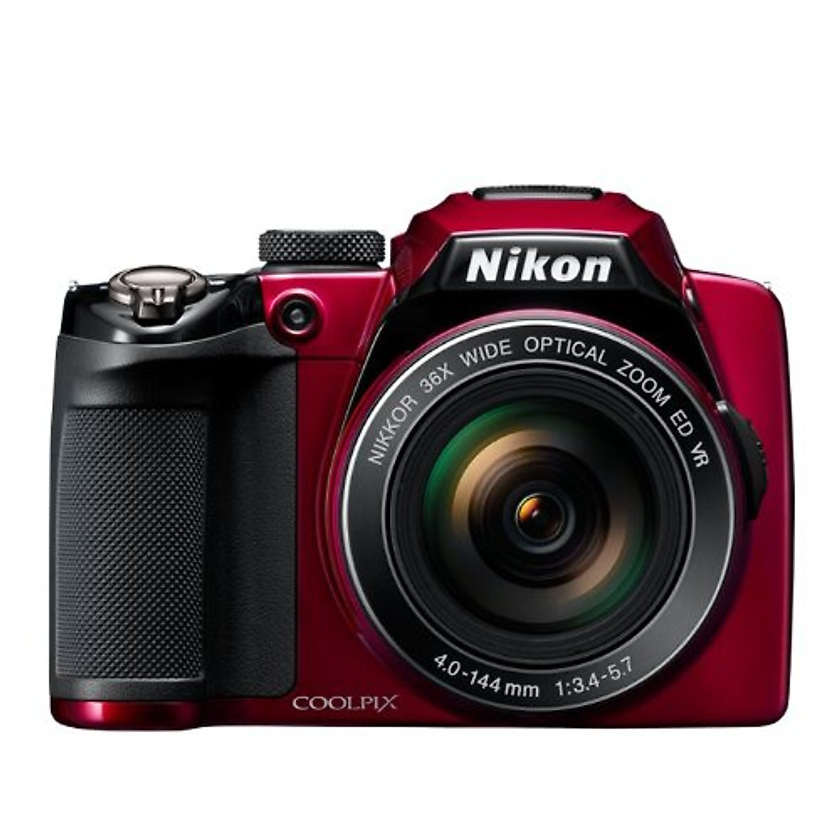 Nikon COOLPIX P500 12.1 CMOS Digital Camera with 36x NIKKOR Wide-Angle Optical Zoom Lens and Full HD 1080p Video (Red)