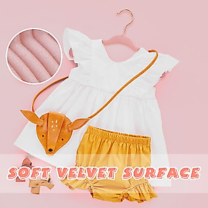 ManGotree Baby Velvet Hangers with 360° Swivel Rose Gold Hook, 10.95" Non-Slip Toddler Hangers, Ultra Thin Space Saving Children's Clothes Hanger, 15 Pack (Light Pink)