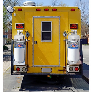 Flame King YSN60LB 60LB POL Steel Propane Tank Refillable Cylinder for RV, Lunch Truck, White