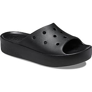 Crocs Women's Classic Slide | Platform Sandals, Black, 6