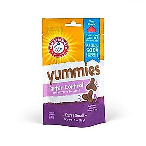 Arm & Hammer for Pets Cat Dental Care Cat Treats, Yummies | Tartar Control Cat Treats for Adult Cats in Delicious Tuna Flavor Baking Soda Cat Treats, XS (2.5 oz)