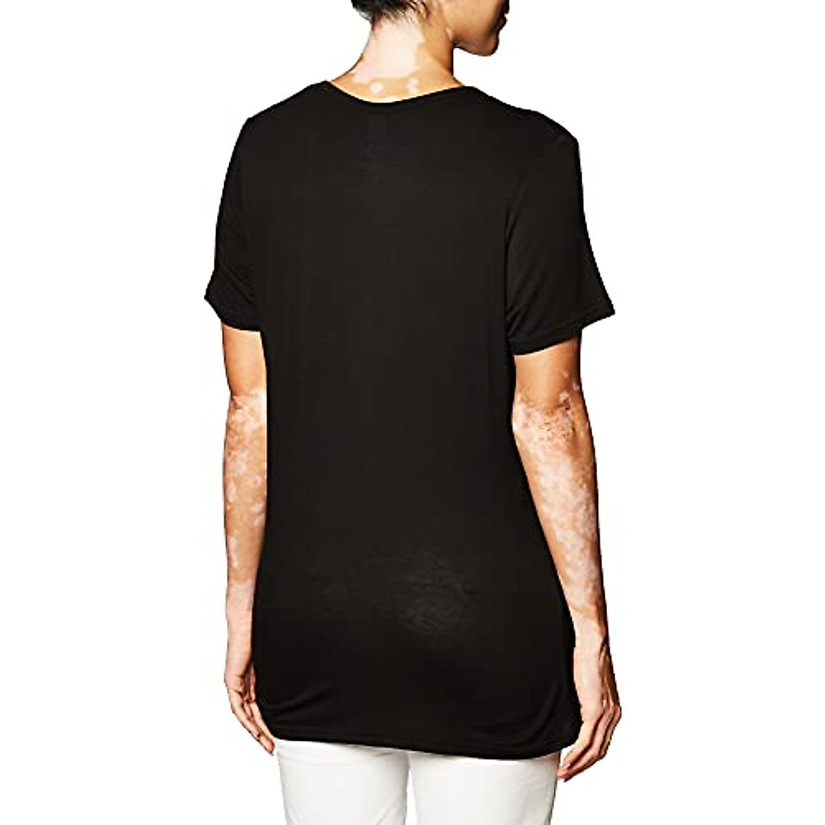 WonderWink Women's Silky Short Sleeve Tee, Black, Large