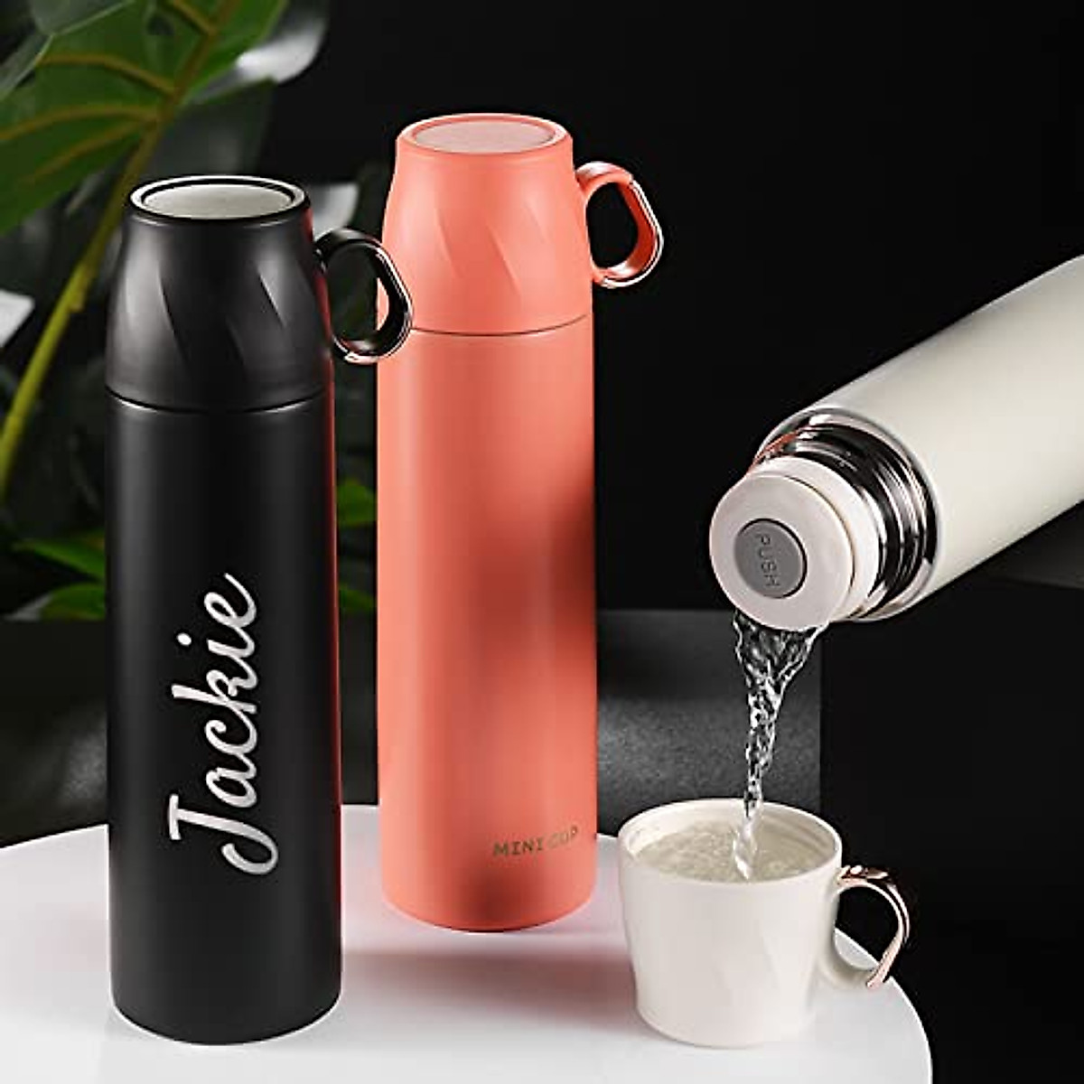 AIPNIS Custom Thermos cup,Engravable with Your Name,with Leakproof Lid & Cup,Coffee cup,Personalized Gift Stainless Steel Water Bottle,Sports Bottle Vacuum-Insulated