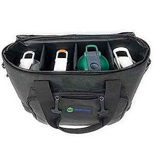Insulated Cooler Bag - Soft Cooler Bag with Removable Dividers and Leakproof Stitching Fits up to 4 Large Tumbler Bottles - Rugged Cooler Tote Bag for Healthy Nutrition On-The-Go - Shaker Case