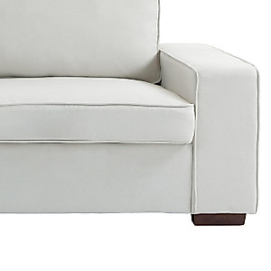 UIXE 80" Loveseat Sofa, Modern Love Seat Living Room 3-Seater Couches with Linen Fabric Cushion, Mid Century Upholstered Wide Track Armrest Couch Comfy Solid Wood Furniture for Bedroom, Beige