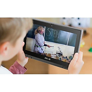 Asus BR1100 Laptop 11.6" HD Anti-Glare Touchscreen Display Intel Celeron N4500 4GB RAM 128GB Storage Dual Cam Windows 10 Pro Dark Grey Stylus Included