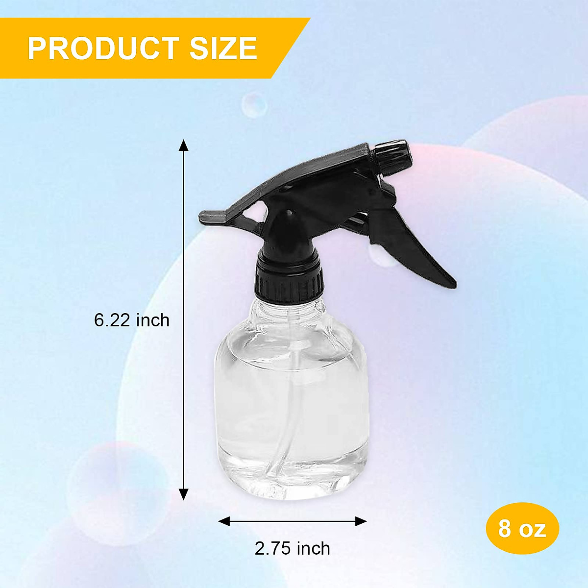 Merkaunis 20PCS 8 oz Spray Bottle Clear Plastic Spray Bottles with Adjustable Nozzle Empty Plastic Spray Bottles Bulk Water Spray Bottle Clear Empty Spray Bottles for Kitchen,Beauty, Hair and Cleaning