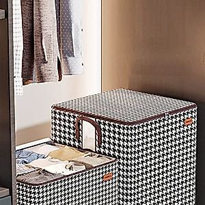 Darzheoy Storage Bags Clothes Storage Bins, 100L Foldable Closet Organizers Storage Containers with Durable Handles and Clear Window, Large Blanket Clothes Organization and Storage Containers (100L)