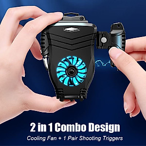 16 in 1 PUBG Mobile High Frequency Triggers with Cooling Fan, Max 30 Shots per Second, PUBG Controller with cooler for PUBG/Fortnite/Call of Duty/Rules of Survival (G03)